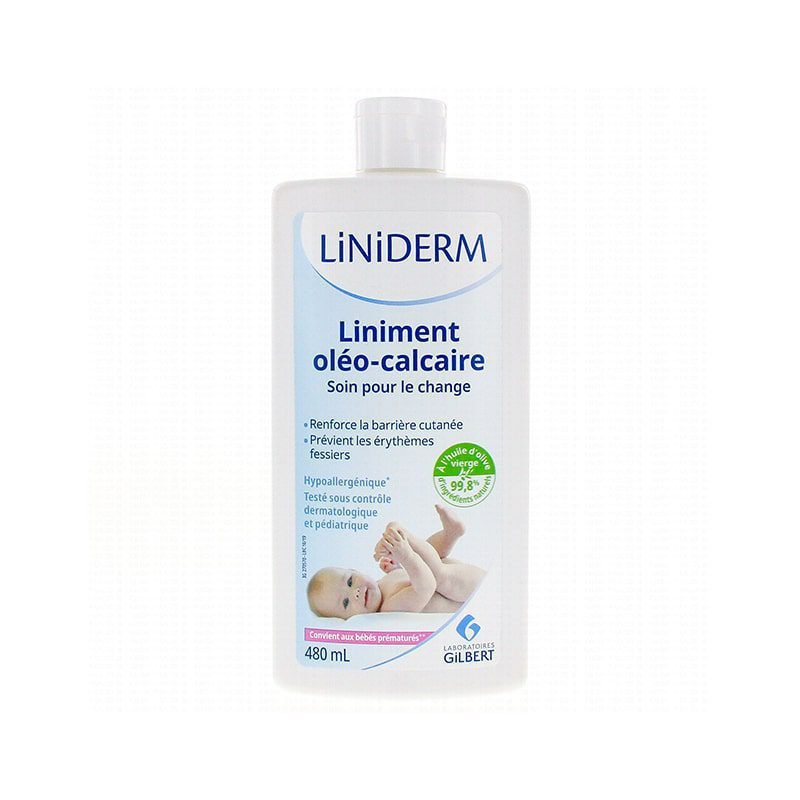 Gilbert Liniment Liniderm Oléo-Calcaire Pompe – 480 ml | GoBébé.ma