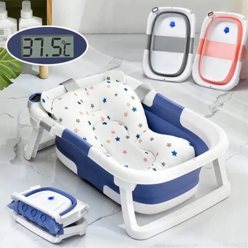 Baignoire pliable avec thermomètre et coussin – My bébé | GoBébé.ma
